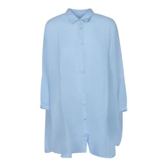 120% Lino Damen, Blusen & Hemden, Blau, SGr&ouml;&szlig;e