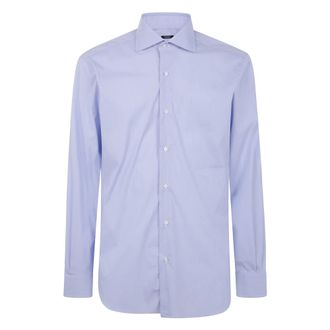 Barba Homme, Chemises, Bleu, Taille: XL Chemise en Popeline Stretch