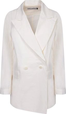 Issey Miyake Femme, Manteaux, Blanc, Taille: 40 FR Blazer Crois&eacute; Structur&eacute; Membrane Fa&ccedil;onn&eacute;e