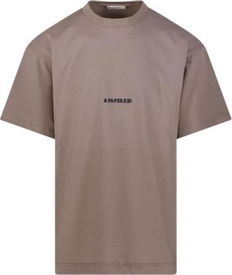 A Paper Kid Homme, Tops, Brun, Taille: XL T-shirt taupe pour homme