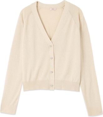 Oltre Femme, Pulls, Jaune, Taille: 44 FR Gilet Court Lurex