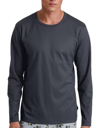 CALIDA RMX Sleep Langarmshirt Herren, aus 100% Baumwolle