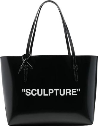 Off-white Femme, Sacs, Noir, Taille: ONE Size Brushed Leather Tote Bag