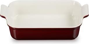 LE CREUSET Le Creuset Rechteckige Auflaufform Tradition aus Steinzeug, 26 cm, 2.4 Liter, Garnet, 71102269490001