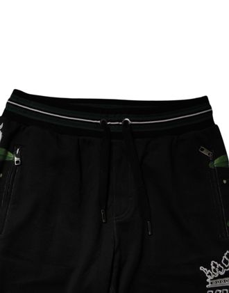 Dolce & Gabbana Floral-Print Cotton Joggers - Black