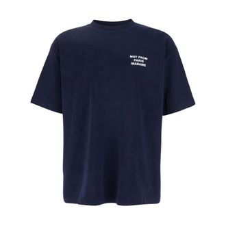 Drôle de Monsieur Homme, Tops, Bleu, Taille: XL T-shirt à Col Rond avec Imprimé Slogan Audacieux