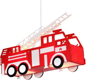 Globo Lighting LED Feuerwehr Design Hänge Decken Lampe Kinder Zimmer Beleuchtung Drehleiter Pendel Leuchte rot