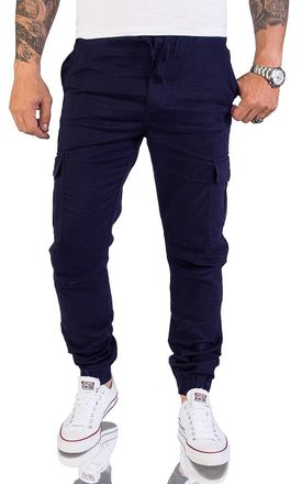 Rock Creek Herren Cargohose Chinohose Outdoor Herrenhose Tapered Jogging Pants Hose mit Taschen Beintaschen M&auml;nner H-179 Navy W40 L34