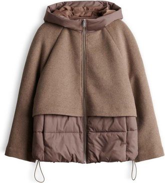 OPUS Winterjacke Halenkos aus leichtem Material O-Form mit Kapuze, Steppmuster und Raglan&auml;rmeln