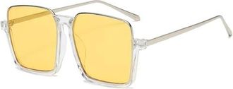 Generic Lunettes de soleil personnalis&eacute;es &agrave; grand cadre carr&eacute; for femme, &agrave; la, for les f&ecirc;tes, les d&eacute;placements et les vacances(Yellow)