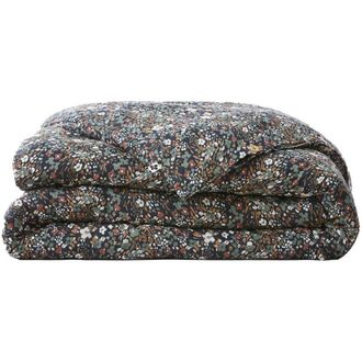 Altobuy Altobuy - adonis - Housse de Couette 260x240cm Gaze de Coton Fond Bleu Motifs Fleurs