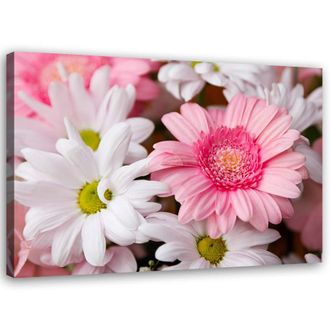 Feeby Wandbild Blumen Druckbild Leinwandbild Garten Rosa 100x70 cm