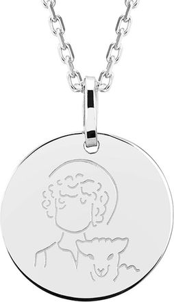 Edenly Anhänger Jesuskind mit Lamm zum Gravieren - Weißgold, 18 Karat