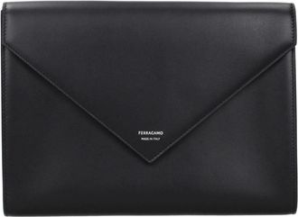 Ferragamo Leder-Clutch - - Bags - Damen - Schwarzk - ONE SIZE