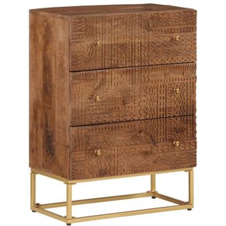 vidaXL Kommode 55x30x76 cm Massivholz Mango und Eisen vidaXL