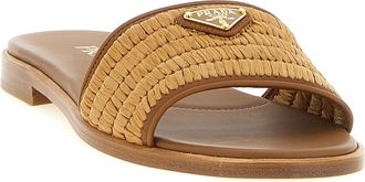 Prada Viscose Woven Slide - Brown