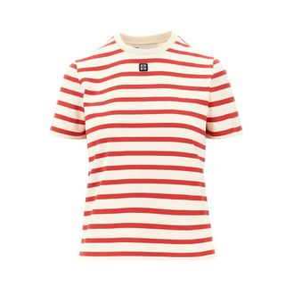 Tory Burch Gestreiftes T-Shirt aus Baumwolle - - Tops - Damen - Rot - S