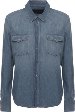 Dondup Femme, Blouses et Chemises, Bleu, Taille: 40 FR Chemise regular fit en denim rigide