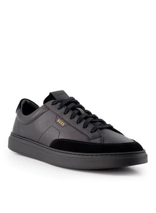 HUGO BOSS Herren Sneaker schwarz Glattleder