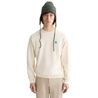 Scotch & Soda Herren Essential Badge Logo Crewneck Sweatshirt, Eggnog, XL