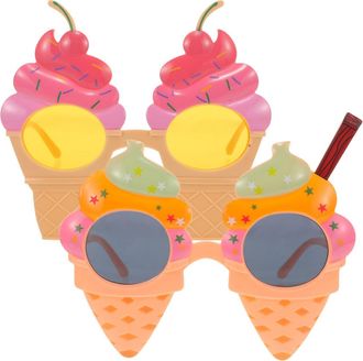 SOLUSTRE Eiscreme Brille 2 Stück Lustige Party Sonnenbrille Für Hawaii Strand Geburtstag Karneval Kostümzubehör