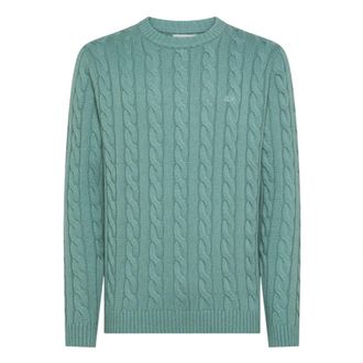 Sun 68 K45138/69 Pullover Zopfmuster l/s mit Z&ouml;pfen - - Knitwear - Herren - Gr&uuml;n - L