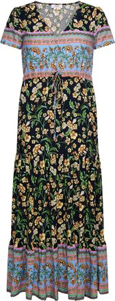 Usha Sommerkleid Damen Marine Mehrfarbig