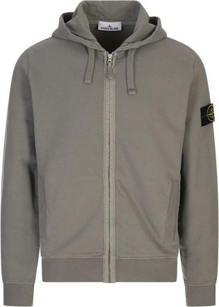 Stone Island Homme, Sweatshirts et sweats &agrave; capuche, Gris, Taille: XL Cotton Zip-up Sweat &agrave; capuche