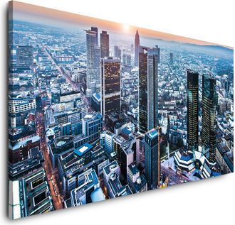 Paul Sinus Art Frankfurt am Main 120x 60cm Panorama Leinwand Bild XXL Format Wandbilder Wohnzimmer Wohnung Deko Kunstdrucke