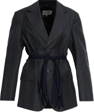 Maison Margiela Femme, Vestes, Gris, Taille: 36 FR Blazer avec Gants Longs