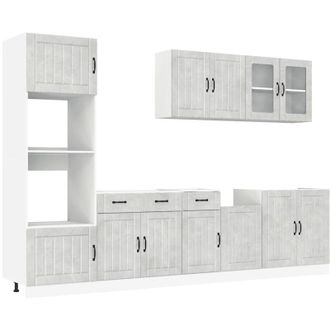 vidaXL 7-tlg. K&uuml;chenschrank-Set Lucca Betongrau Holzwerkstoff Vidaxl