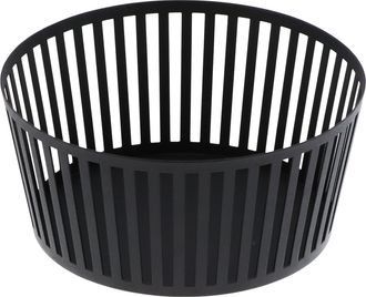 Yamazaki Tableware Yamazaki 3812 TOWER Tiefer Obstkorb, schwarz, Stahl, minimalistisch, 21.5 x 21.5 x 10 cm