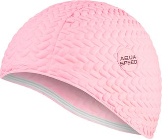 Aqua Speed Badehaube Damen | Swimming Cap Women | Frauen Badekappe Lange Haare | Latex Schwimmkappe extrem dehnbar | Womens Swim Cap | Schwimmmütze Mädchen | Ros