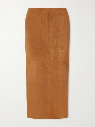 Stouls Jupe Midi En Daim Winona - Marron