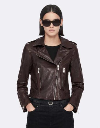 AllSaints Errie blouson style motard rouge bordeaux