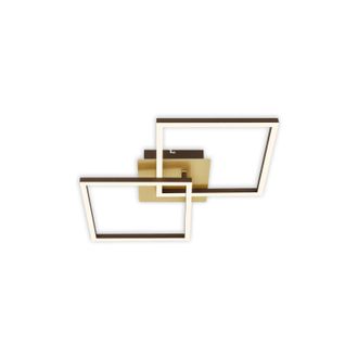 Briloner Leuchten - Deckenlampe LED, Stufenweise Dimmbar, schwenkbare Deckenleuchte, LED Frame, Goldfarbig-Braun, 620x368x73 mm, 3210-017