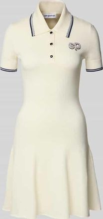 Self Portrait Knielanges Kleid mit Polokragen