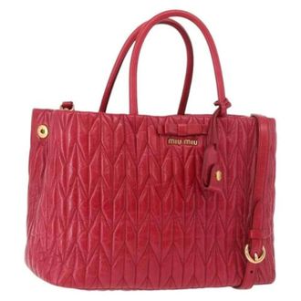 Miu Miu Sac &agrave; main Pre-owned - Femme - Pre-owned - Rouge - Taille: ONE Size