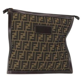 Fendi Pochette en toile Pre-owned - Femme - Pre-owned - Brun - Taille: ONE Size