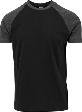 Urban Classics Herren Raglan Contrast Tee - Kurzarm T-Shirt aus Baumwolle mit farblich abgesetzten &Auml;rmeln im sportlichen Raglan Stil f&uuml;r Freizeit & Streetwear,Blk/Ch
