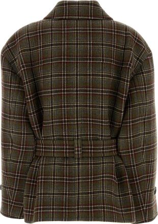 Chlo&eacute; Plaid Wool-Blend Jacket - Green