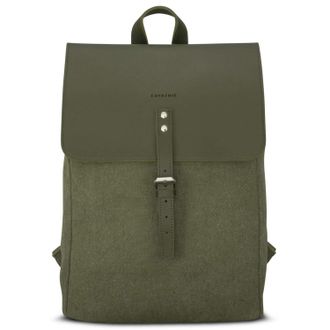 Expatrié Damenrucksack Grün - Anouk - Eleganter Kleiner Tagesrucksack Für City Stadt - Rucksack Damen Klein 10L - Canvas & Leder - Wasserabweisend