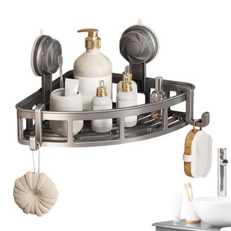 Generic Eckregal f&uuml;r Duschwand - Saugnapf-Organizer-Regal f&uuml;r Badezimmer, Hotel, Wohnung f&uuml;r multifunktionales Stanzen, Abtropfgestell, Aufbewahrungshalter, s
