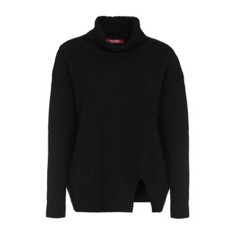 Max Mara Pull &agrave; col roul&eacute; c&ocirc;tel&eacute; Abile - Femme - Pulls - Noir - Taille: 38 FR