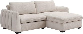 Vente-Unique CanapÈ dangle Convertible et rÈversible en Tissu chinÈ Beige MONAVI