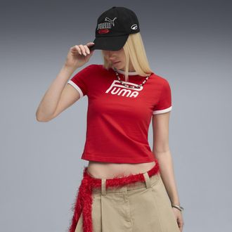 Puma T-shirt slim &agrave; motif FUTURE.PUMA.ARCHIVE Femme, V&ecirc;tements, Rouge, XL