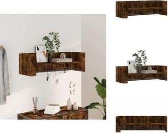 vidaXL Wandregal R&auml;uchereiche 100x35x30,5 cm Holzwerkstoff - Wandregal - Holzregal - Wohnraumorganisation - Dekoration - Regal Braun