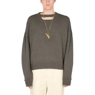 AMBUSH Ambush, Homme, Pulls, Vert, Taille: M Crew Neck Front Cut Out D