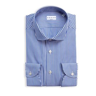 Xacus Gestreiftes Popeline Tailor Fit Hemd - - Shirts - Herren - Blau - L