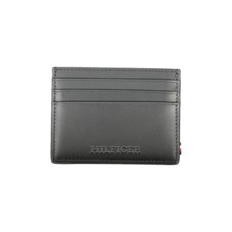 Tommy Hilfiger Schwarze Leder Geldb&ouml;rse mit Kartenhalter - - Accessories - Herren - Schwarzk - ONE SIZE